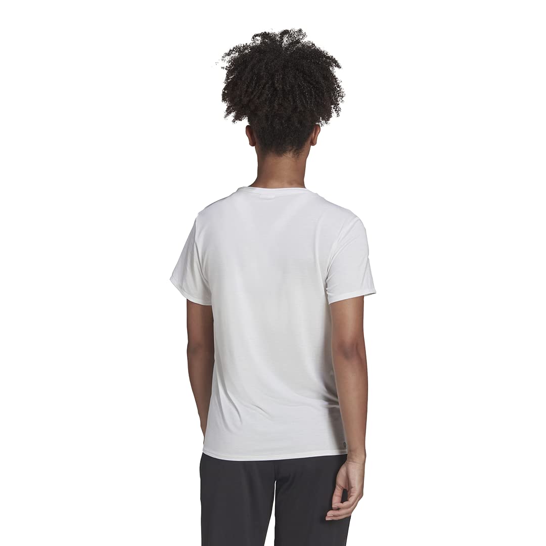 adidas Women's Training Icon 3 Stripe Tee, White/Black, Large