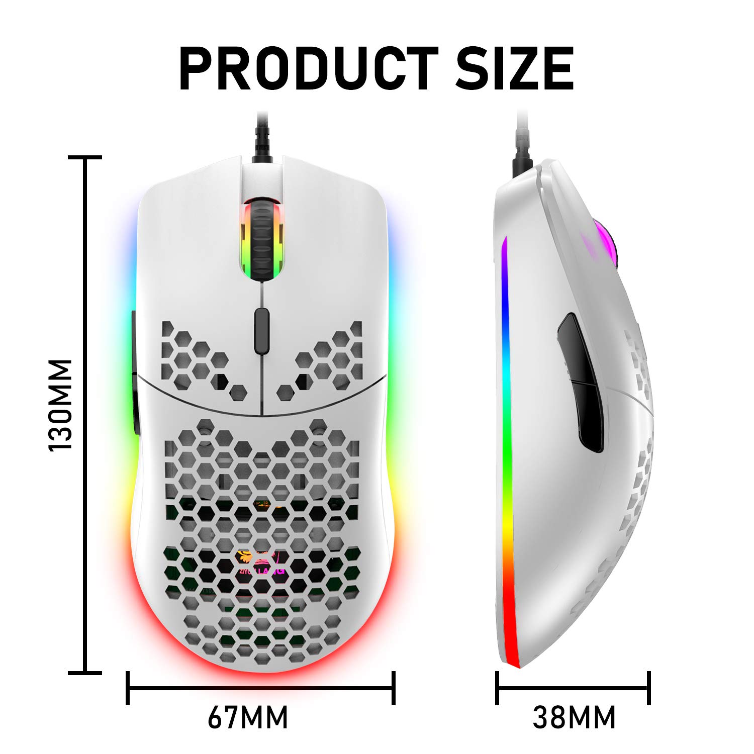 60% Wireless Mechanical Keyboard and Wired Mouse,Chroma RGB 12 LED Backlit Type C Wired 61 Keys Compact Gaming Keyboard Bluetooth 5.0 Blue Switch,RGB Gaming Mouse 6400DPI for PC Laptop Gamer (Blue)