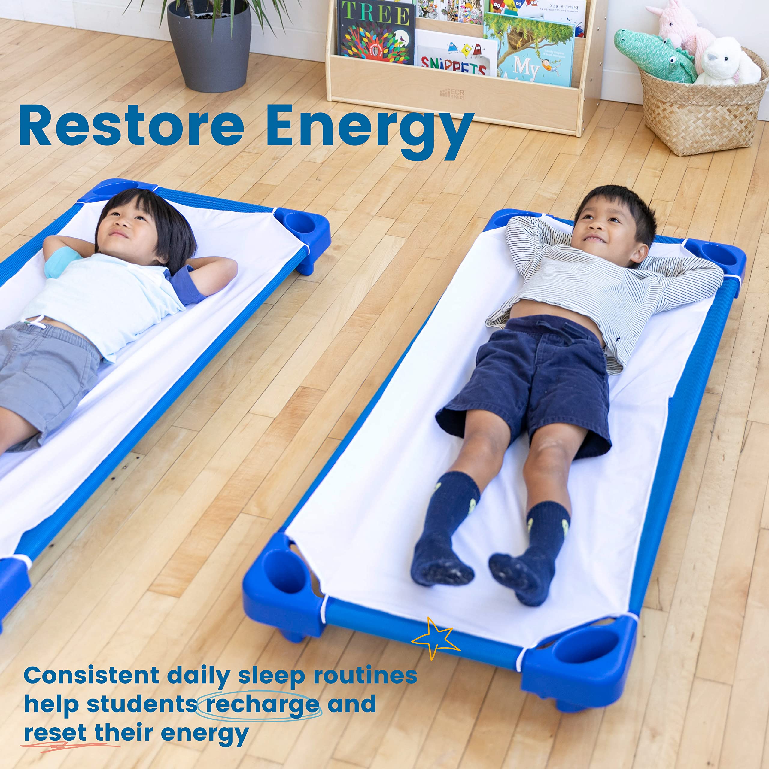 ECR4Kids Cot Sheet, Standard Size, Rest Time Accessories, White, 12-Pack