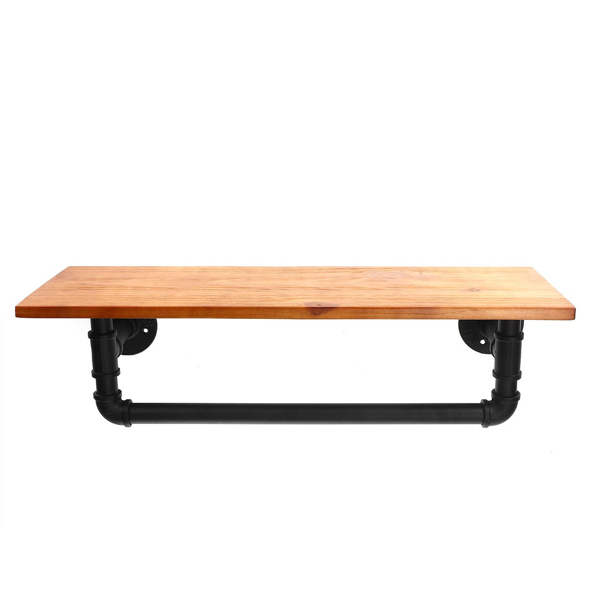 60cm Artiss Rustic DIY Pipe Shelf Industrial Vintage Wall Shelves Brackets Bookshelf