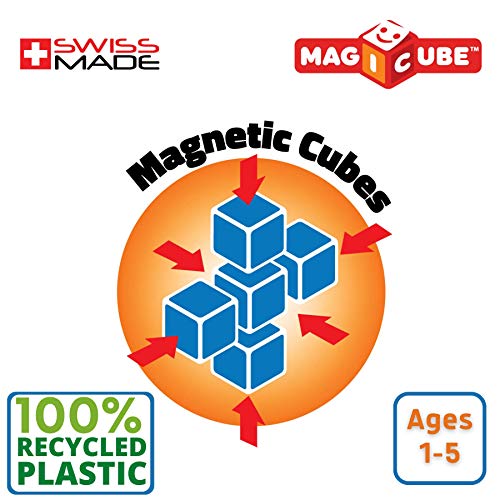 Geomag Premium Swiss-Made MagiCube 8-Piece Magnetic Stacking Cubes Building Set, Toddlers & Kids Ages 1-5, STEM Educational Toy, Creativity, Imagination, Early Learning Fun, Crystal Packaging