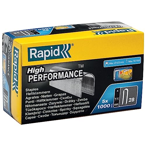 Rapid High Performance No.28 Cable Staples, Leg Length: 11 mm, 11891933-5000 Pieces