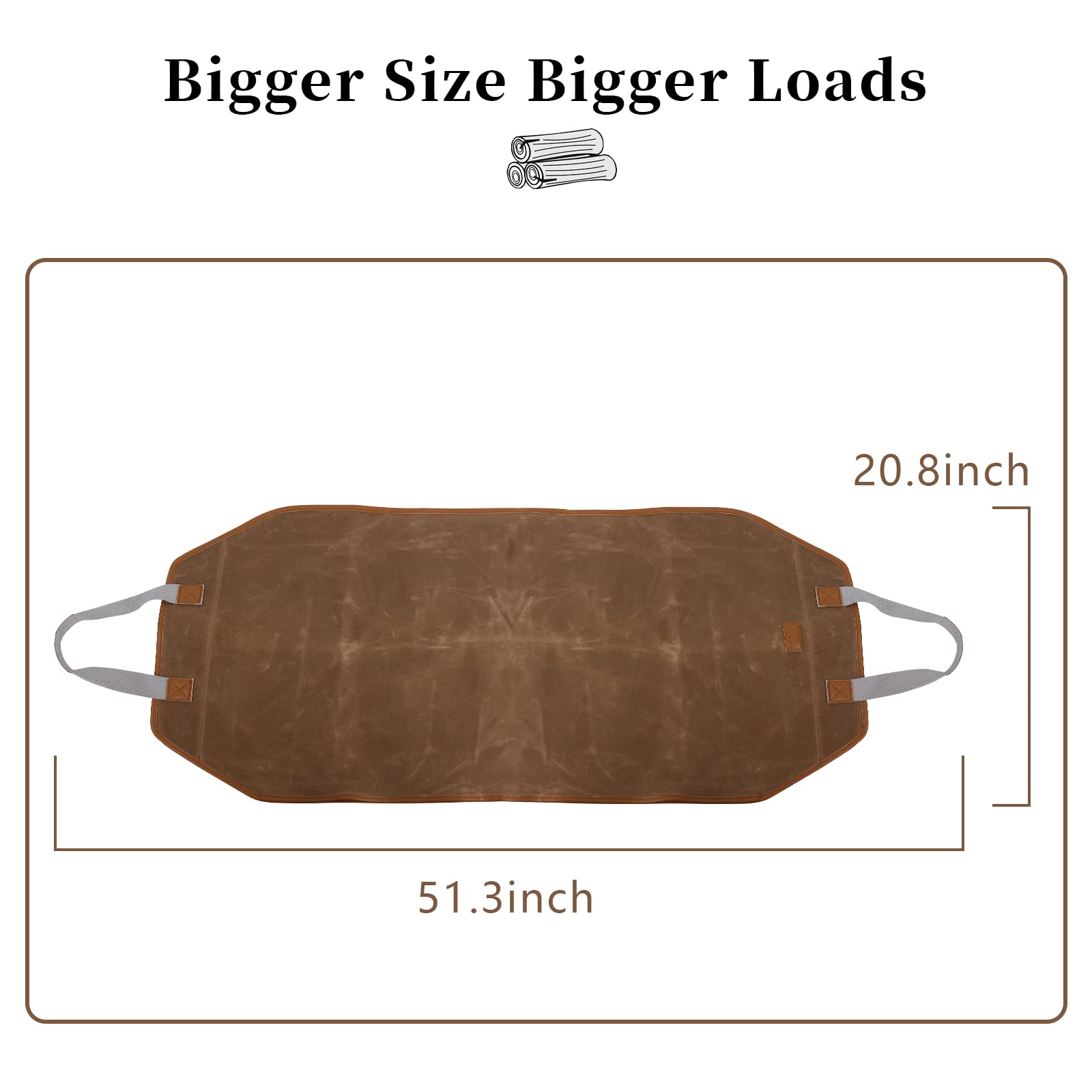 eforsit Firewood Carrier Heavy Duty Waxed Canvas Wood Carrier for Firewood with Handles Fireplace Wood Stove Accessories…