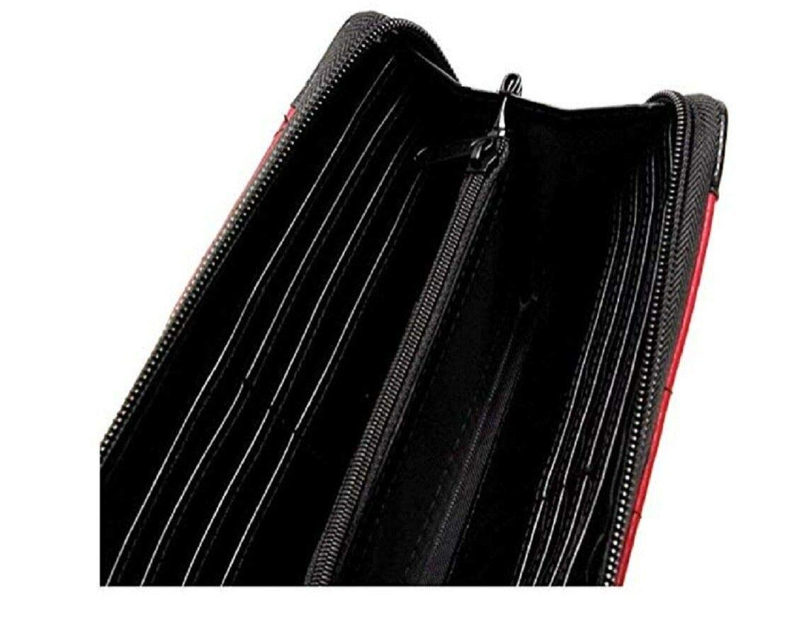 Dead-Pool Metal Badge Zip Around Hand Purse Clutch Wallet