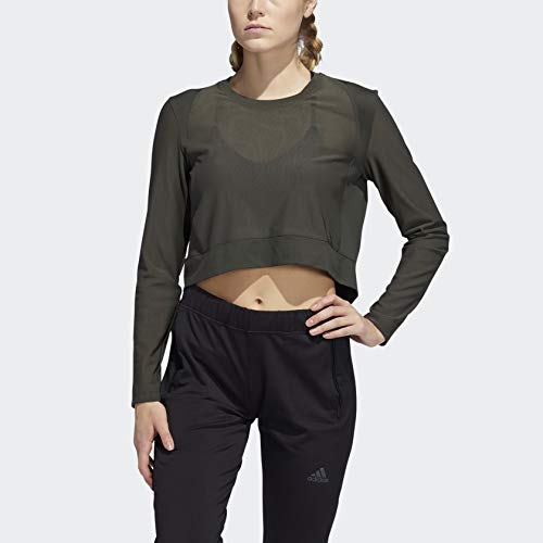 adidas Womens Mesh Basic T-Shirt, Green, X-Small