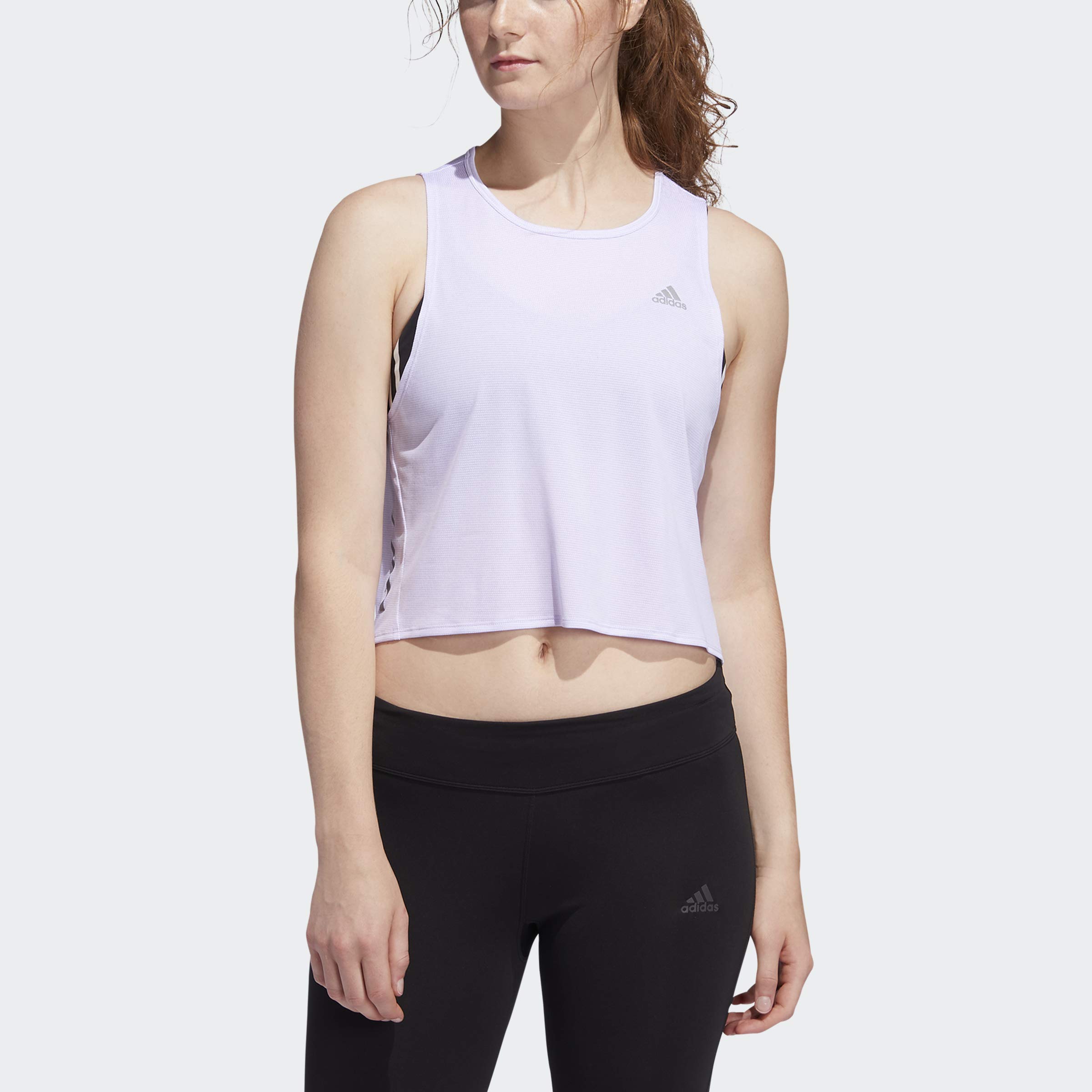adidas womens Own The Run Cooler Tank Black/Heather X-Large
