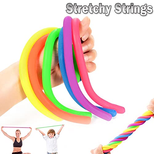 HYMONA 18 Packs Large Monkey Noodles 32CM/13 INCHES,Pull up to 7 feet (BPA/Phthalate/Latex-Free),Strengthen Stretchy Strings