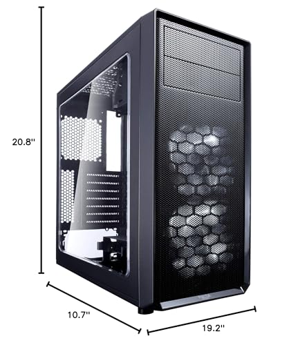 Fractal Design Focus G - Mid Tower Computer Case - ATX - High Airflow - 2X Fractal Design Silent LL Series 120mm White LED Fans Included - USB 3.0 - Window Side Panel - Black