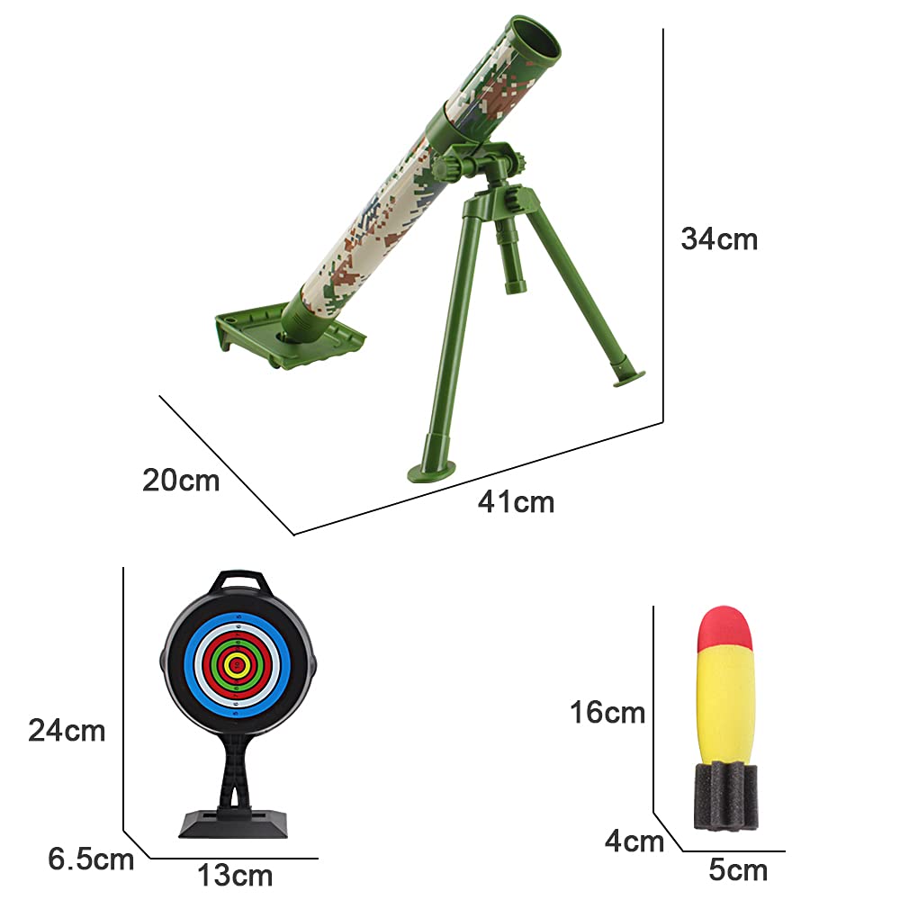 deAO Launcher Toy Shooting Game Toy Play Set with Music Function, Adjustable Elevation and Foam Rocket Missiles Included β Great Indoor and Outdoor Fun for Kids