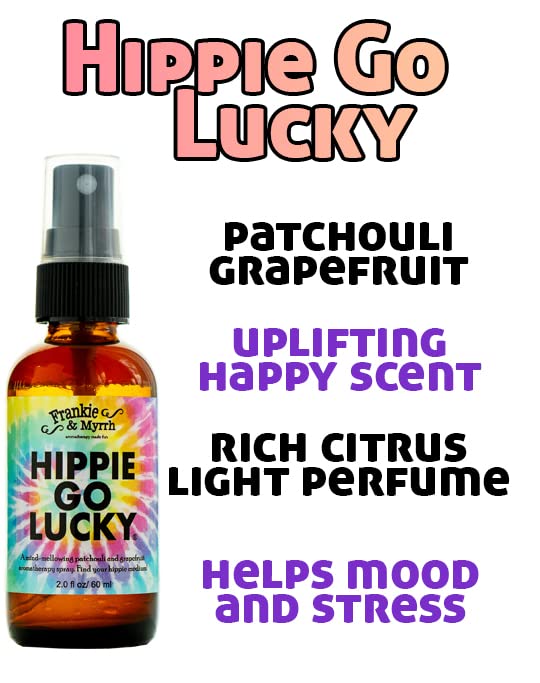 Frankie & Myrrh Hippie Go Lucky 2 Pack | Patchouli Roll-on & Spray | Natural Aromatherapy Combo for Relaxation & Positivity