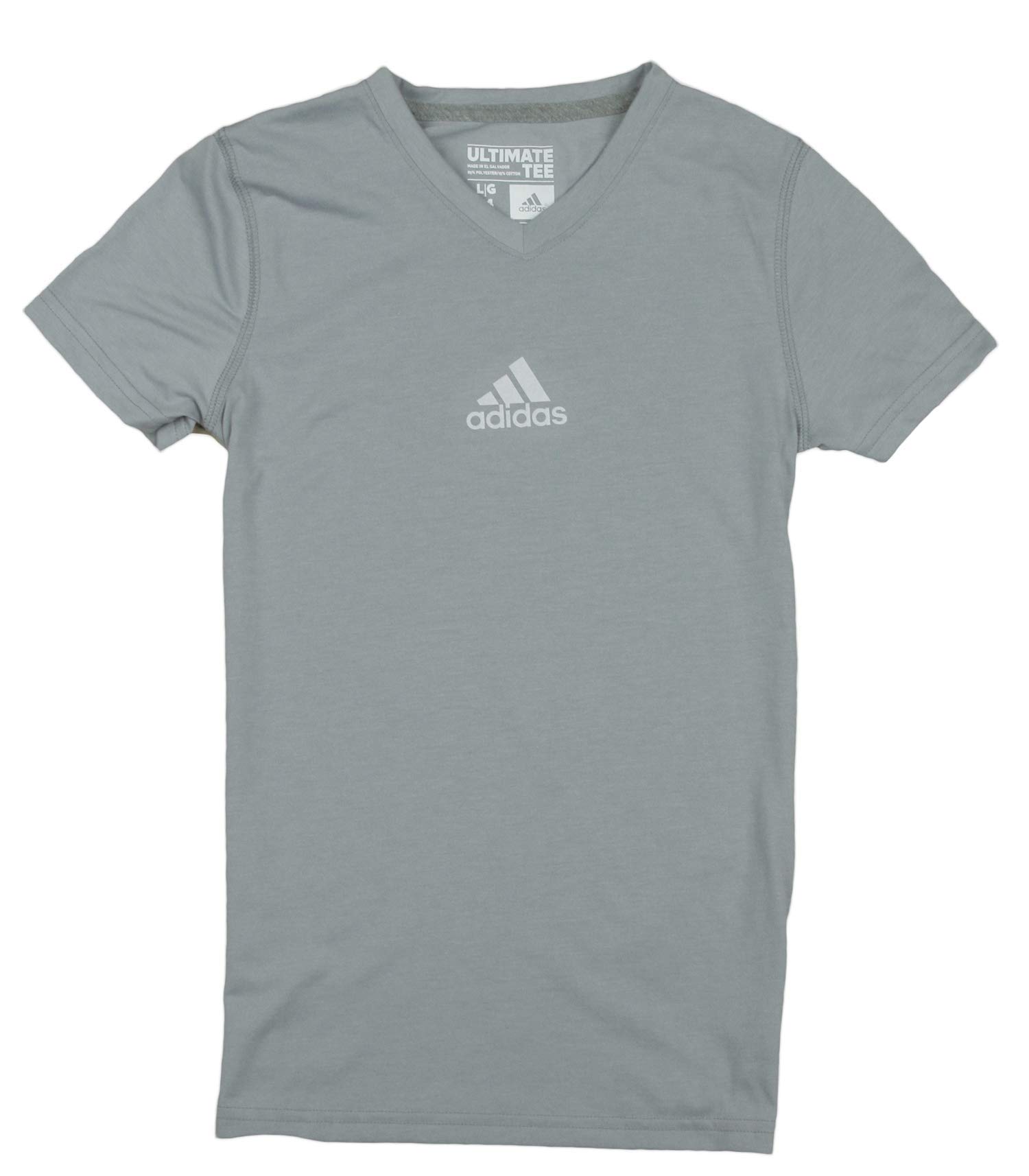 Adidas Youth Girls (7-16) Ultimate Athletic V-Neck Short Sleeve Tee Heathered Grey