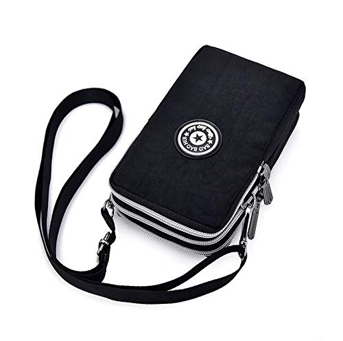 Kimwing Phone Purse Crossbody for Women iPhone 12 Pro Max / 11 Pro Max, Girls Wallet Wristlet Armband Bag for Samsung S20 FE, A11 A21 A51 A71 A10S A20S A21S A10 S20 Ultra Note 9, 10, S10 Plus (Black)