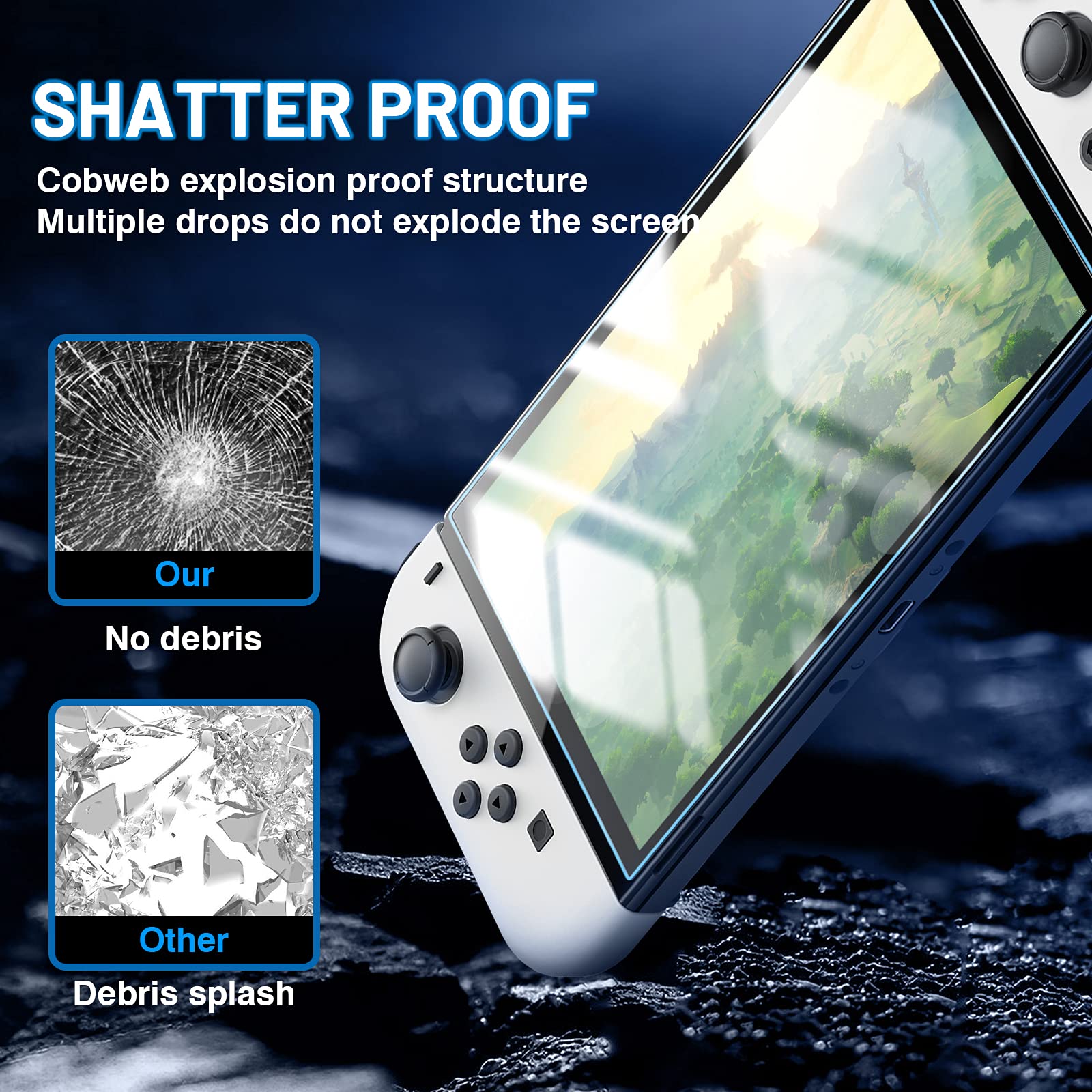 DLseego Tempered Glass Screen Protector 2 Pack for Switch OLED Model 2021 New with Transparent HD Clear Screen Protector for Switch OLED 7'' Anti Scratch Bubble Free Design - 2 Pack