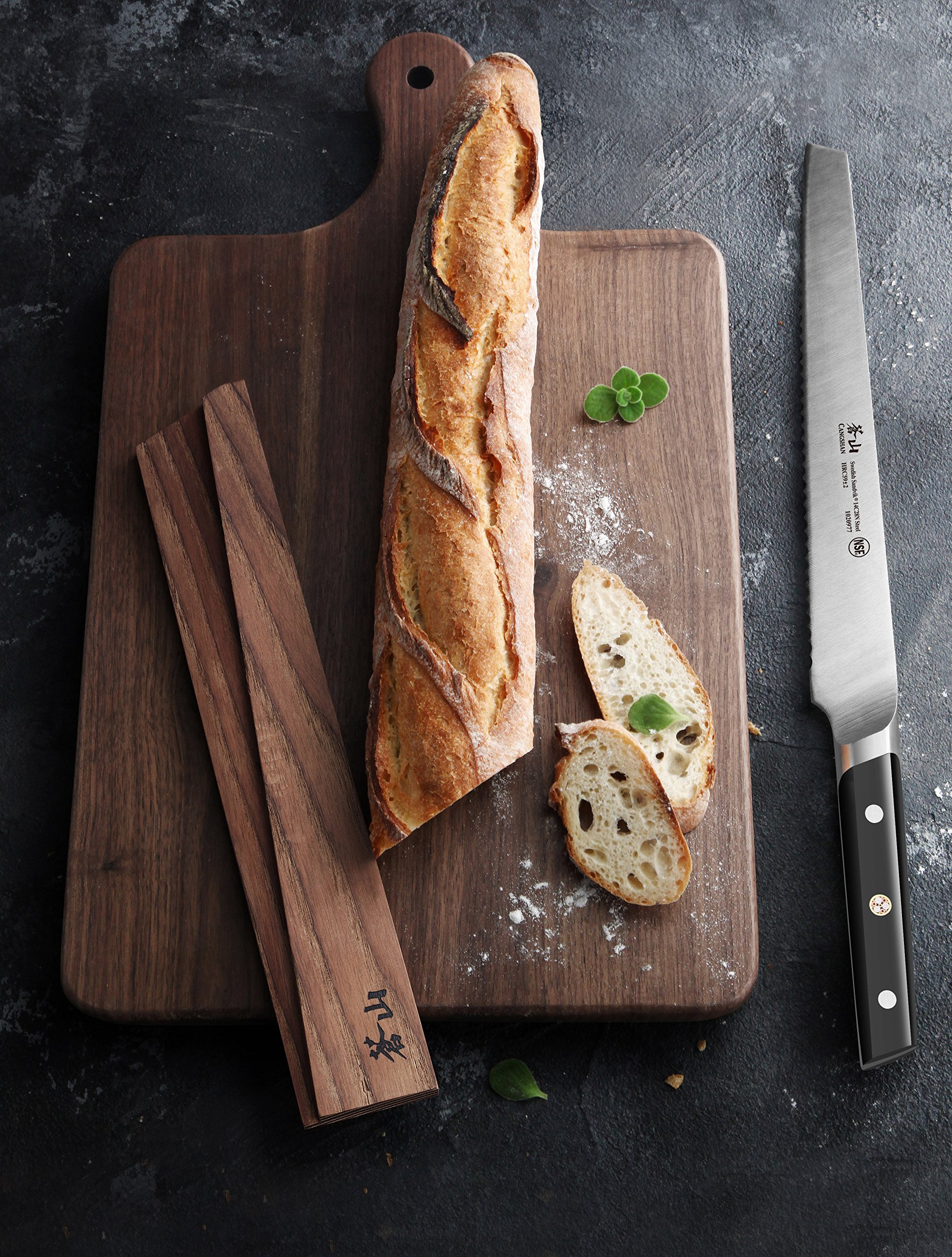 Cangshan 1021516 Solid Ash Wood Magnetic ANCHOR Knife Sheath Only for 10.25-Inch Bread Knife