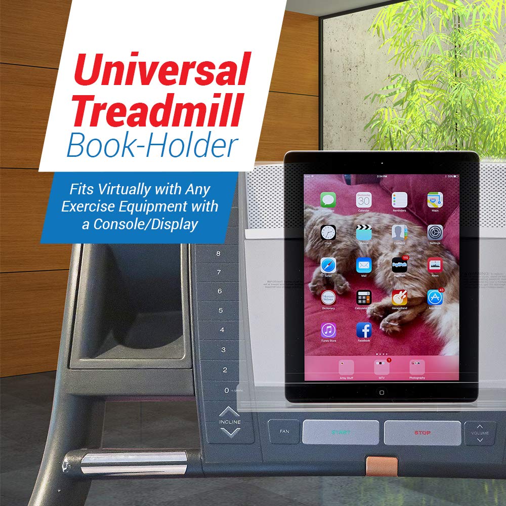 Adir Treadmill Tablet Holder - Exercise Bike Reading Stand/Acrylic Book Holder - Clear Acrylic Stand for Ipad, Tablet, Magazines and Books (9x11x 3.5 Inches)