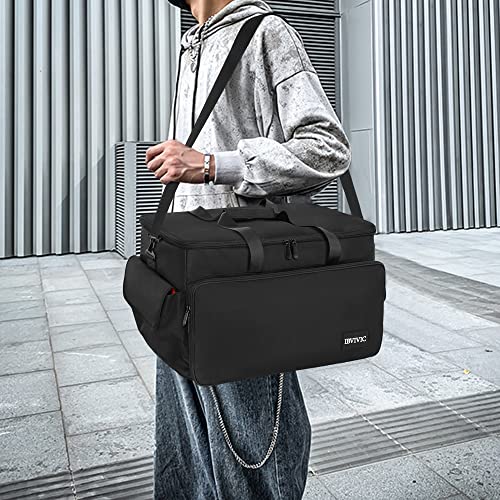 IBVIVIC High Capacity Gig Band Cable File Bag, 600D Oxford With with Adjustable Dividers and Double Separate Bags, for Cords, Sound Equipment, DJ Gear, Musician Accessories