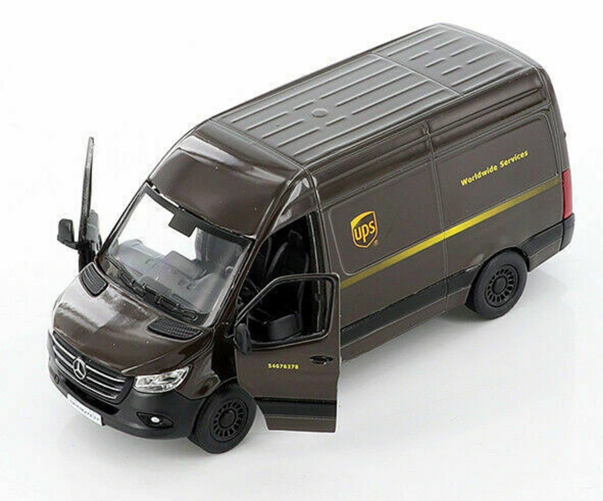 KiNSMART Mercedes-Benz Sprinter UPS Edition Delivery Van 1:48 Scale 5"