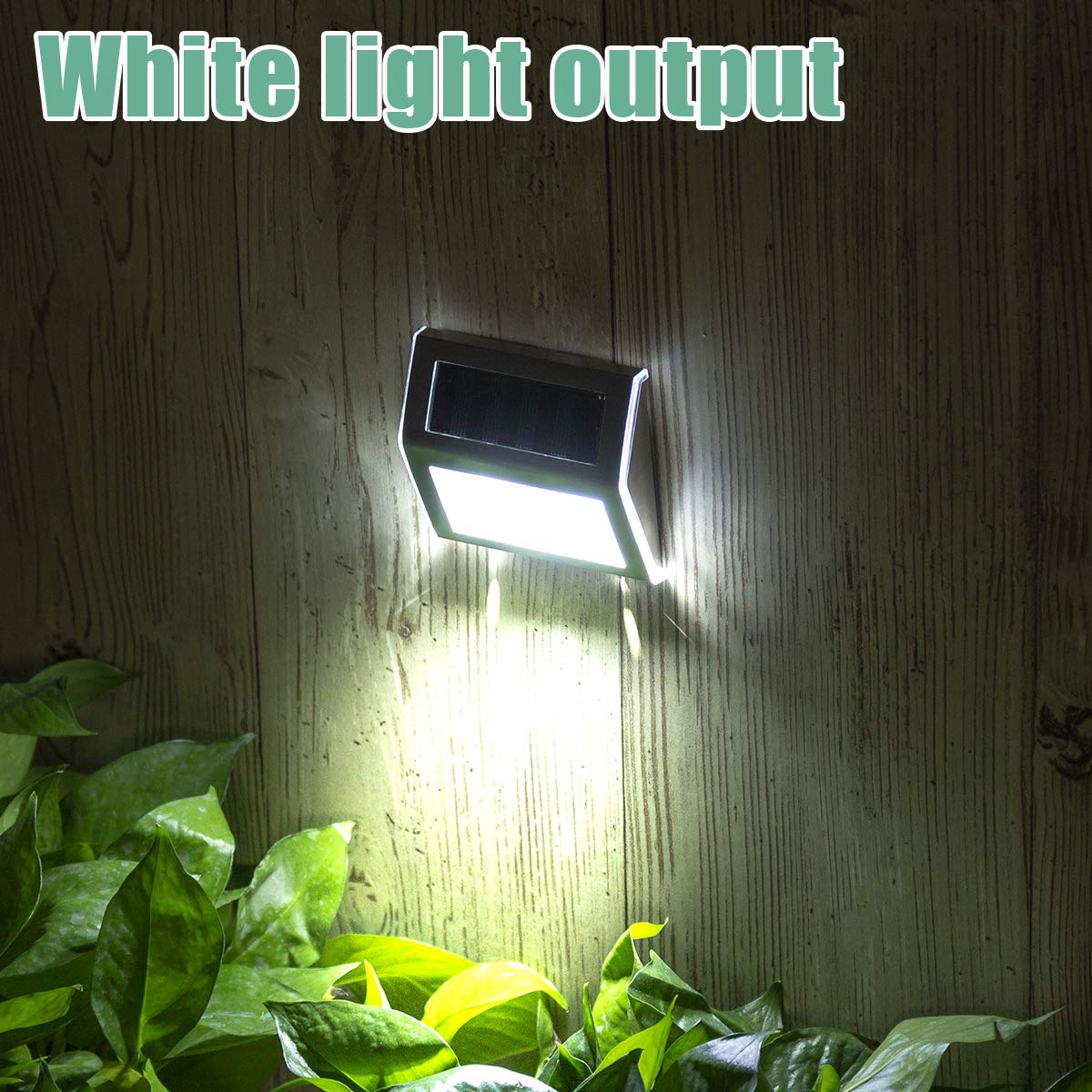 GIGALUMI 6 Pack Solar Step Deck Lights, Stainless Steel Waterproof Led Solar Lamp for Outdoor, Pathway Yard Stairs Fences. (White)
