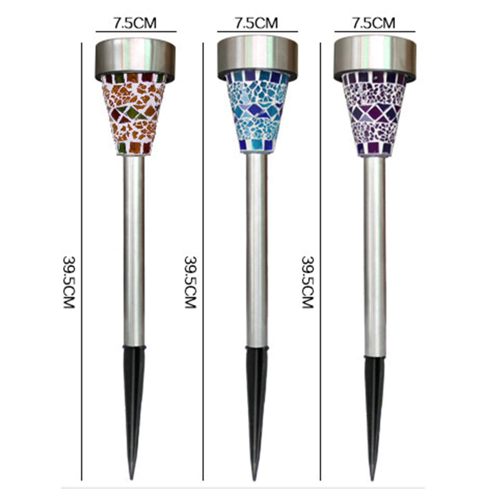 iFCOW Pathway Landscape Lighting, Solar Mosaic Garden Lights 3pcs Waterproof Mosaic LED Garden Light for Outdoor Christmas Garden Home Decoration