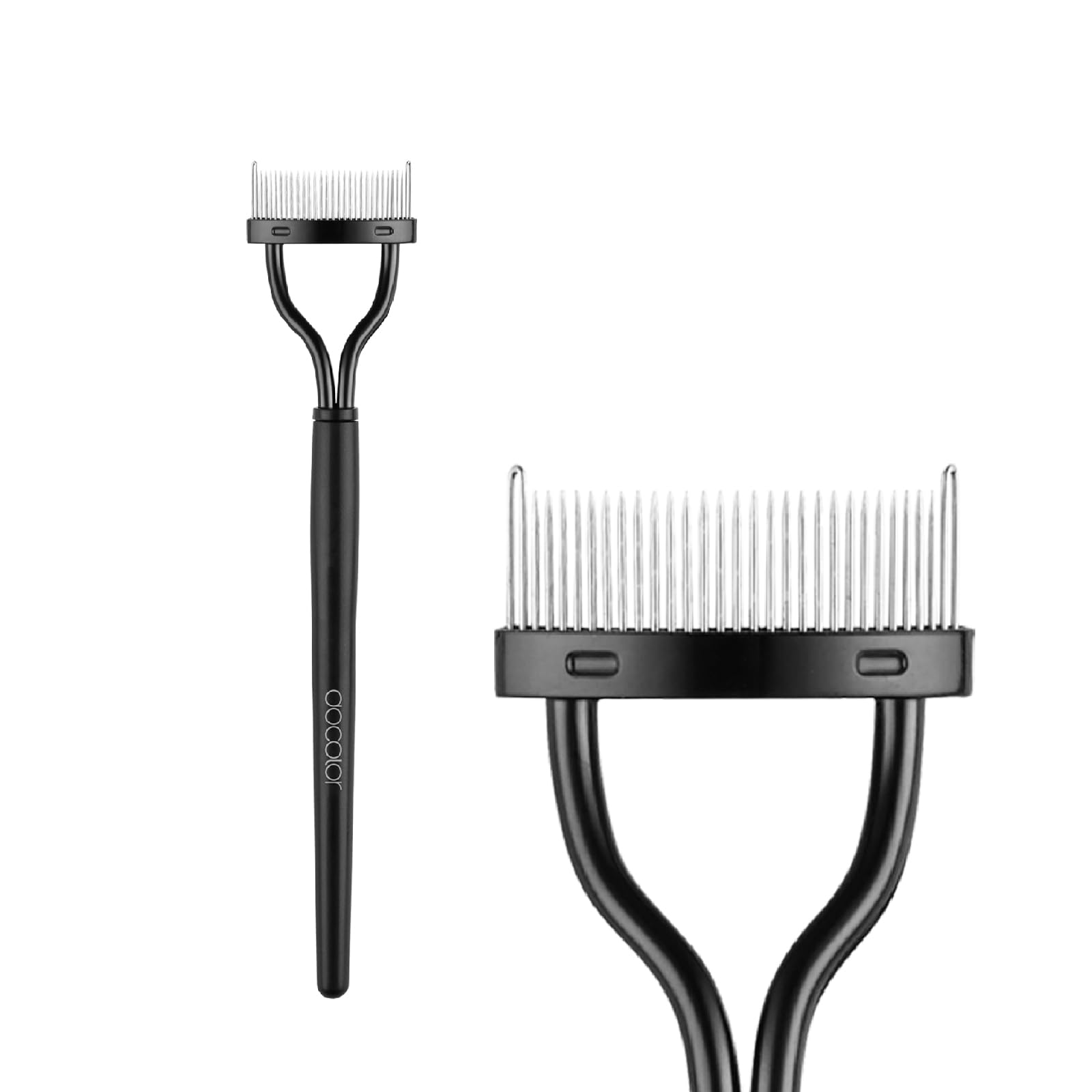 Docolor Eyelash Comb Eyelash Separator Tool Mascara Applicator Eyelash Brush Lash Separator Tool Comb Arc Designed Cosmetic Brushes Tool, with Comb Cover (Black)