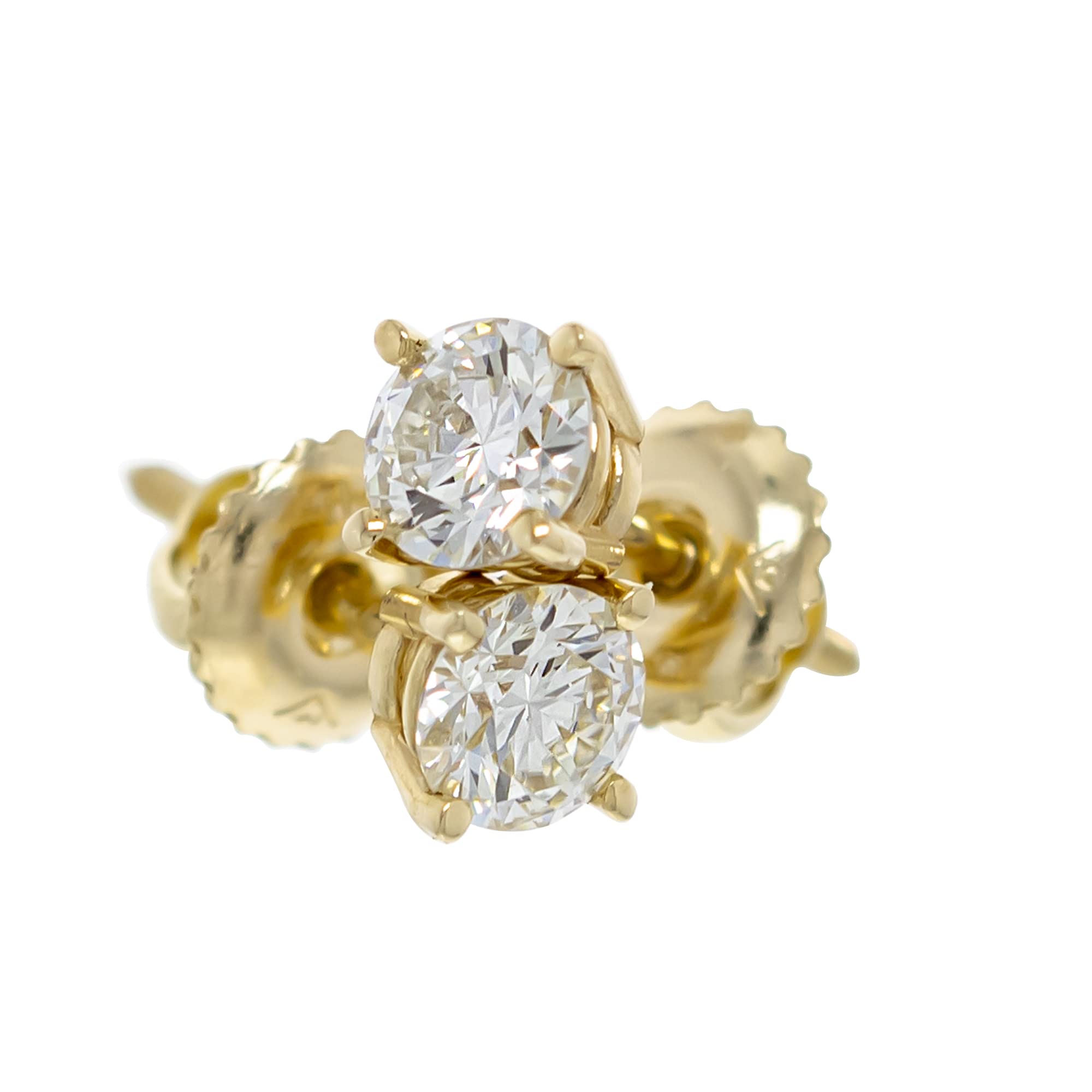 IGI Certified 1/2 Carat Lab-Created Diamond Stud Earrings 14kt Yellow Gold (0.50 cttw, H-J Color, VS2-SI1 Clarity)