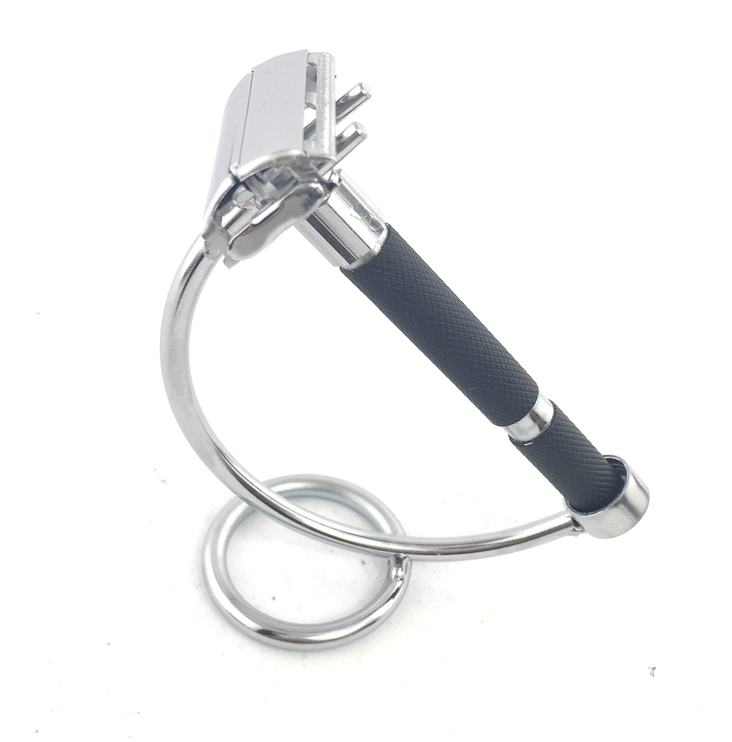 G.B.S Razor Safety Curved Stainless Steel Stand Base and Polished Steel to Protect and Dry Razor, Straight Razor