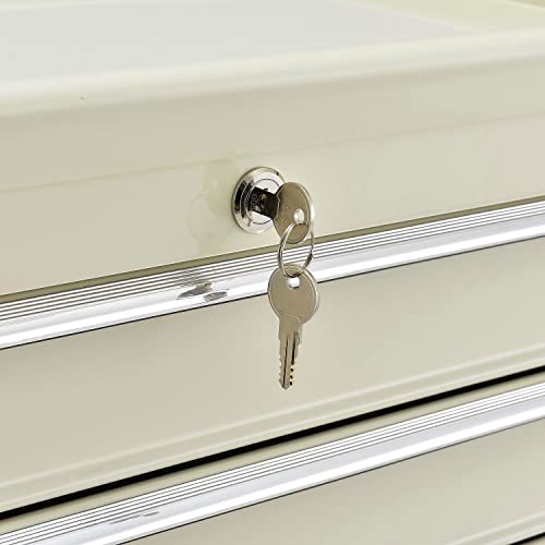Global Industrial Medical Bedside Cart, 5-Drawer, Key Lock, Beige, 24-1/2"L x 13-1/4"W x 29"H
