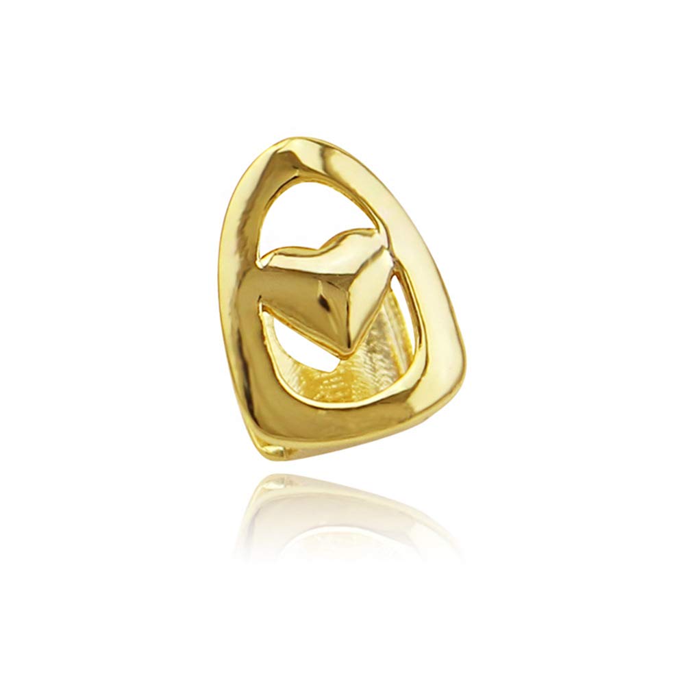 6PC 18K Plated Gold Grillz Mouth Teeth Top Tooth Single Grill Cap for Teeth Mouth Party Accessories Teeth Grills