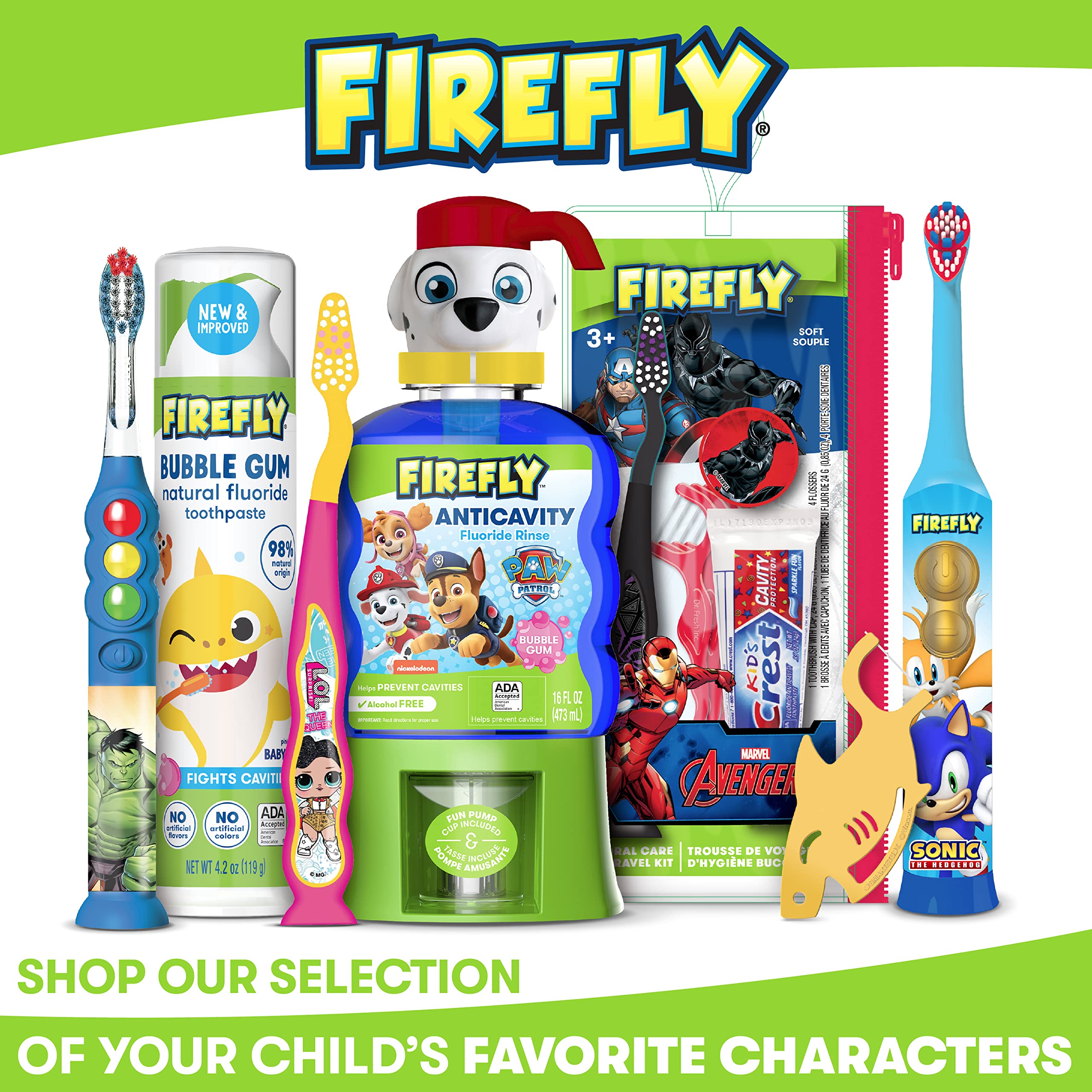 Firefly LightUp Timer Toothbrush with Suction Cup 2 ea (color may vary)