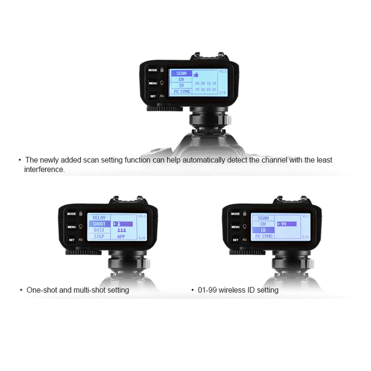 Godox X2T-O TTL Wireless Flash Trigger for Olympus Panasonic, Support 1/8000s HSS Function, 5 Dedicated Group Button and 3 Function Button for Quick Setting
