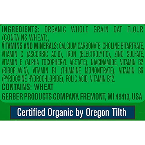 Gerber Baby Cereal Organic 1st Foods, Grain & Grow, Oatmeal, 8 Ounces