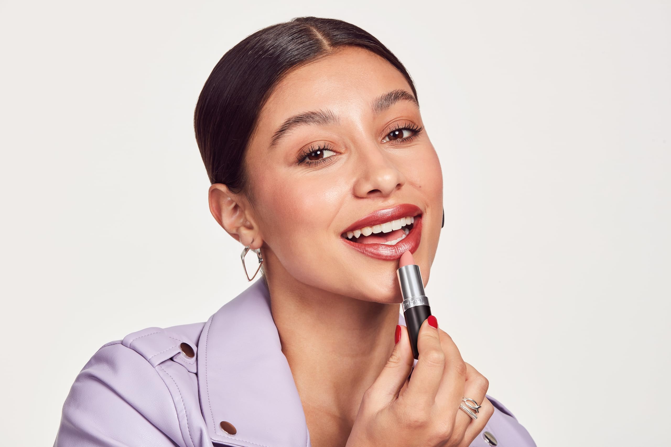 Rimmel Lasting Finish Lipstick - Up to 8 Hours of Intense Lip Color with Color Protect Technology and Exclusive Black Diamond Complex - 124 Bordeaux, .14oz