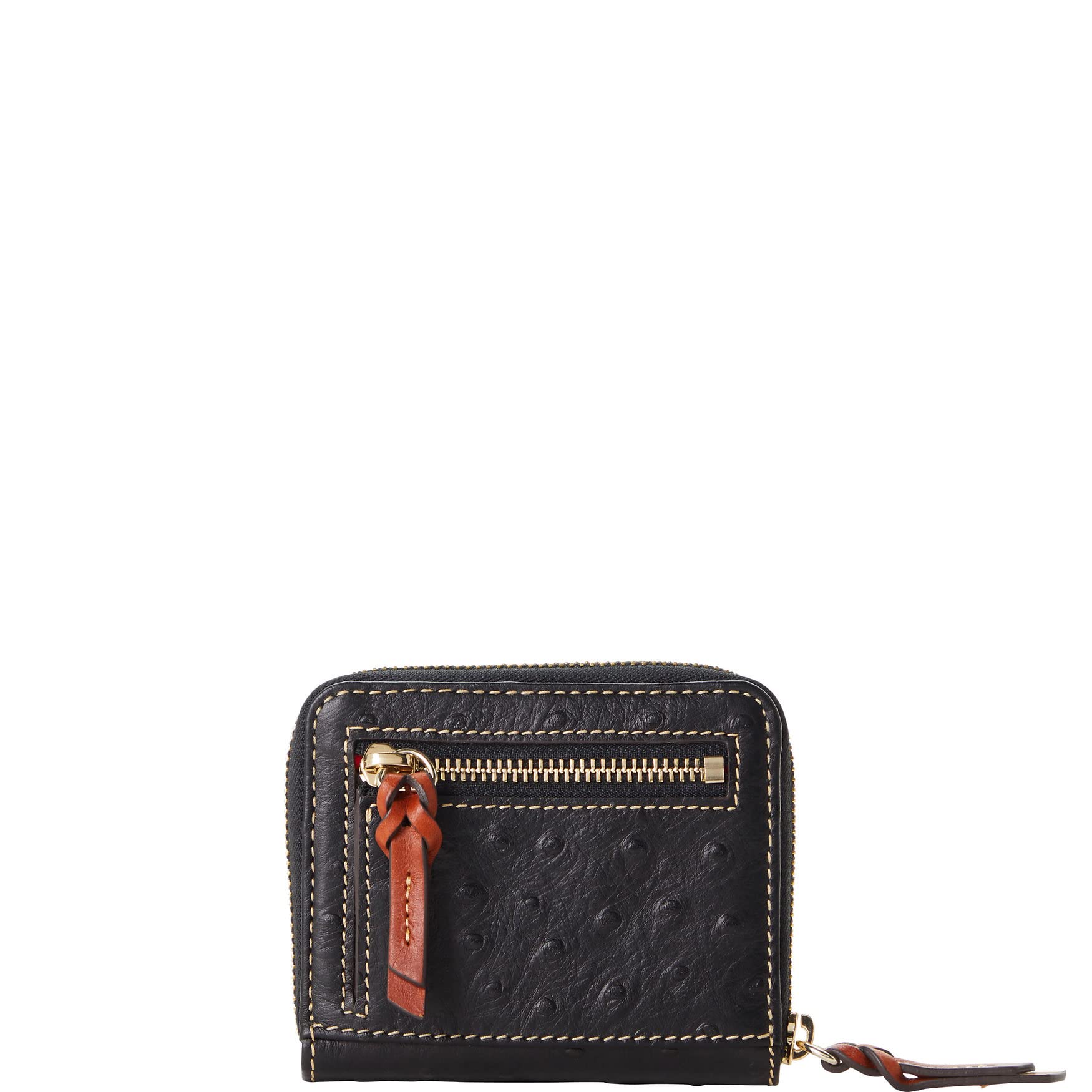 Dooney & Bourke Wallet, Ostrich Small Zip Around Wallet - Black