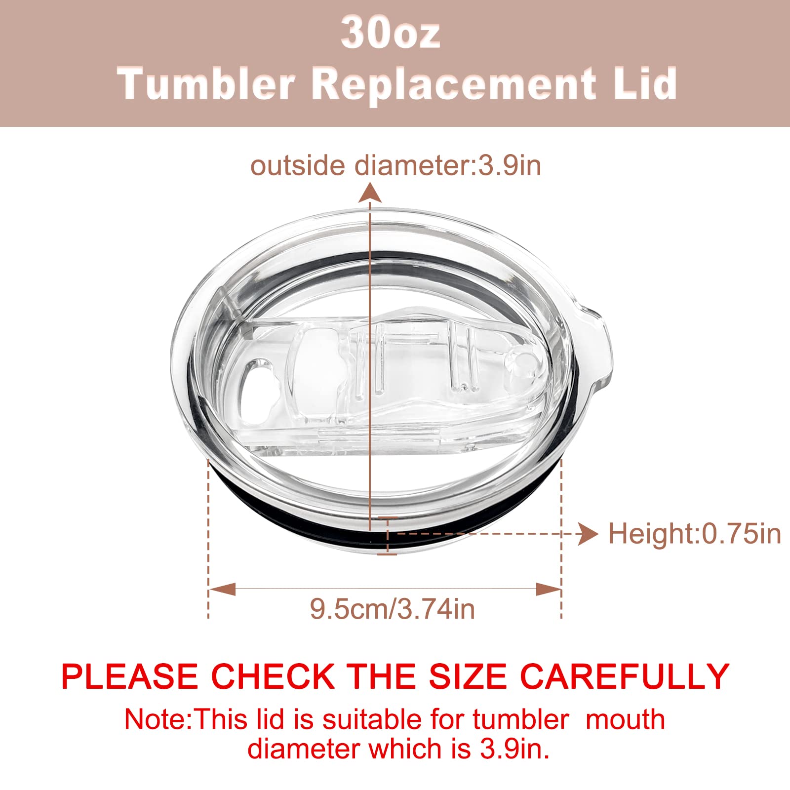 XccMe 30oz Tumbler Replacement Lids,2 Pack Spill Proof Splash Resistant Covers,Replacement Classic Stainless Steel Tumblers lids fit for YETI Rambler,Atlin, Juro, SUNWILL, Umite Chef and More