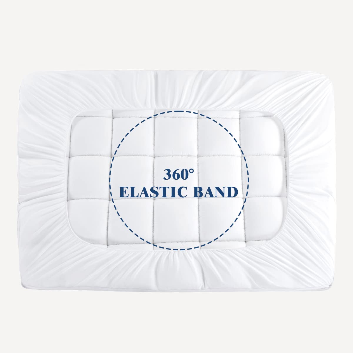 SAKIAO Mattress Topper, Extra Thick Cooling Mattress Pad for Back Pain, Breathable Fluffy Ultra Soft Pillow Top Down Alternative Fill Mattress Pad Cover (White, King)