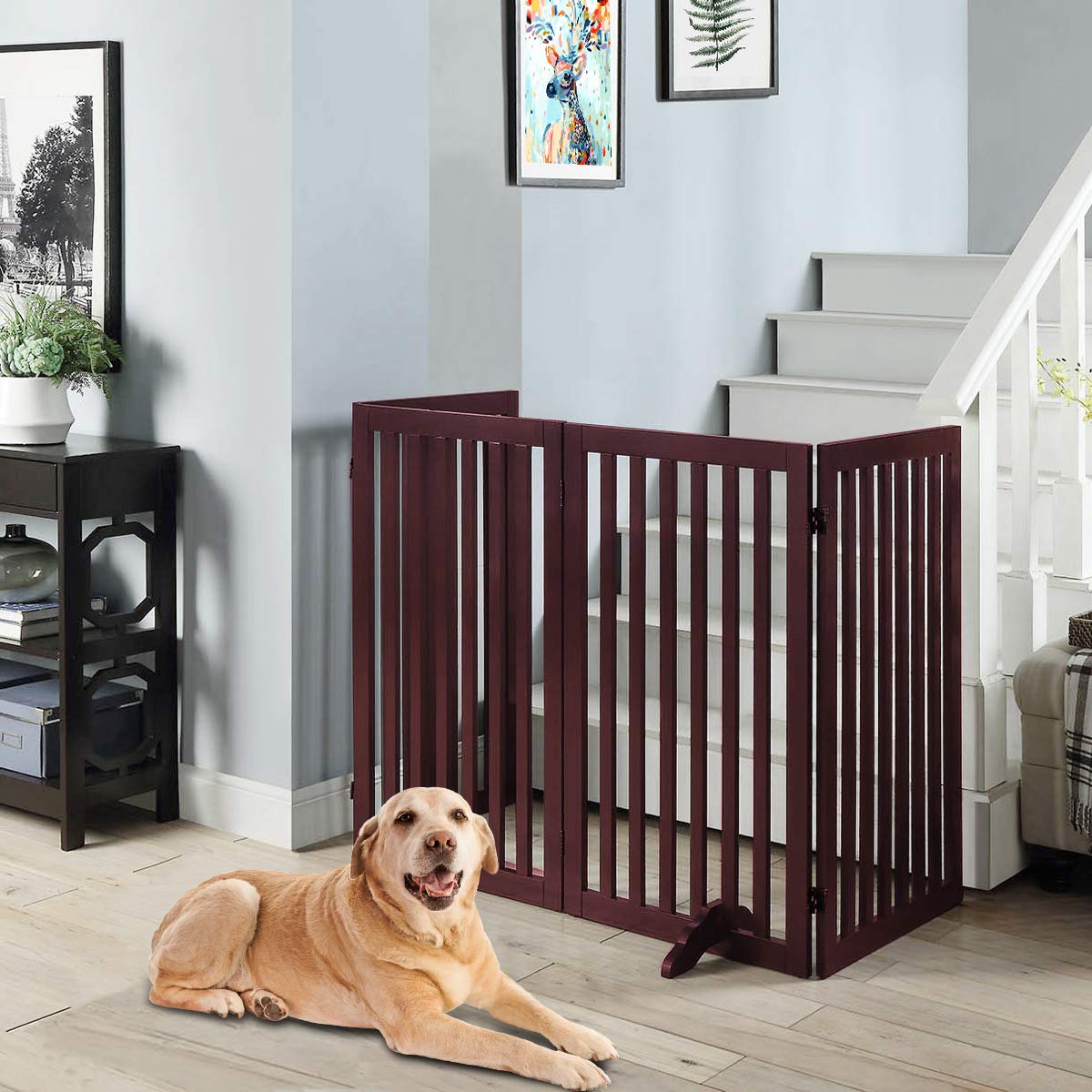 Giantex 2 PCS Support Feet for Configurable Wood Dog Gate, Stable Free Standing Dog Panel with Foot Pads, Safety Fence Feet