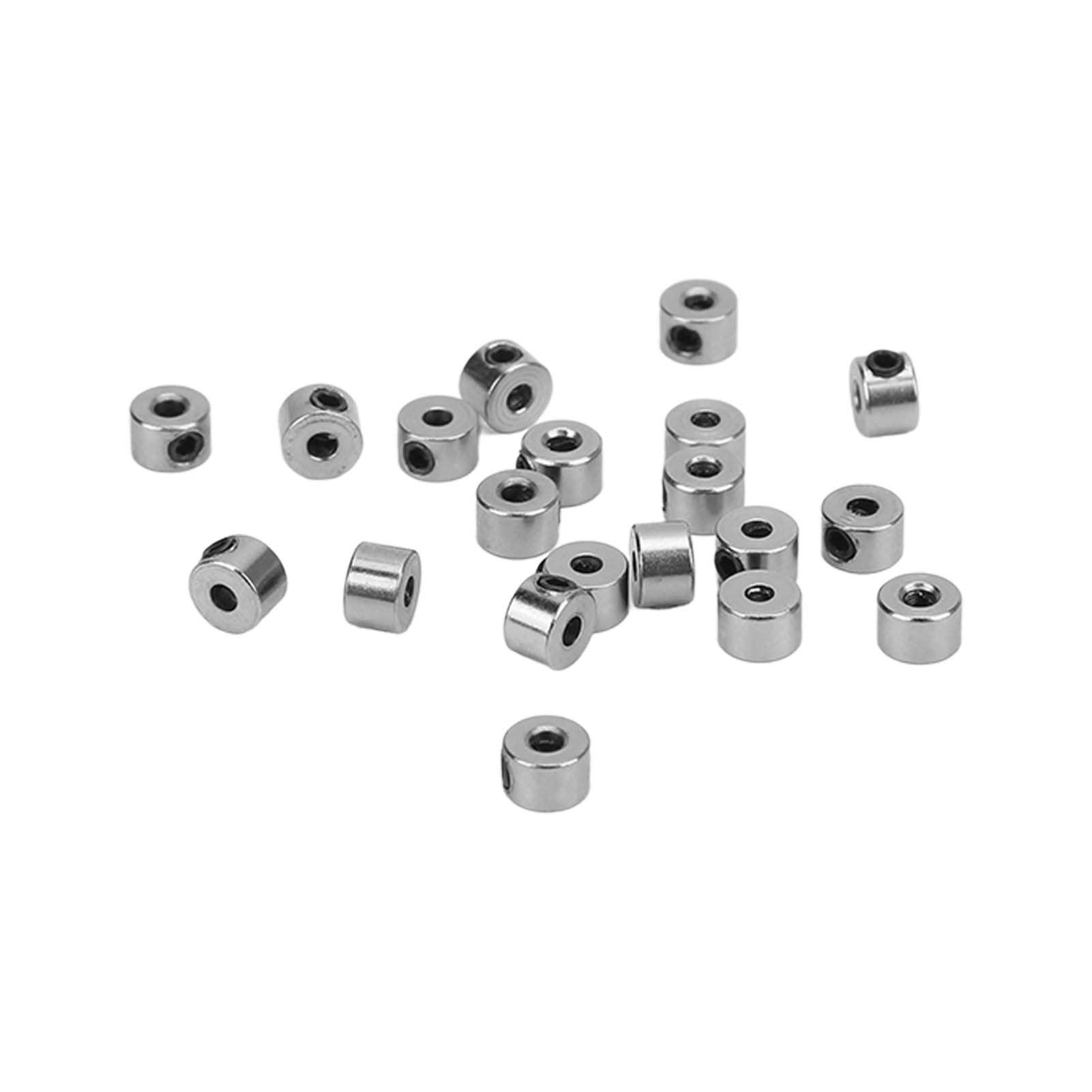 Dilwe Shaft Collar, Landing Gear Stopper Set Wheel Collar Ring, Stainless Steel 2.1mm Landing Gear Stopper Set Wheel Collar RC Airplane Accessory