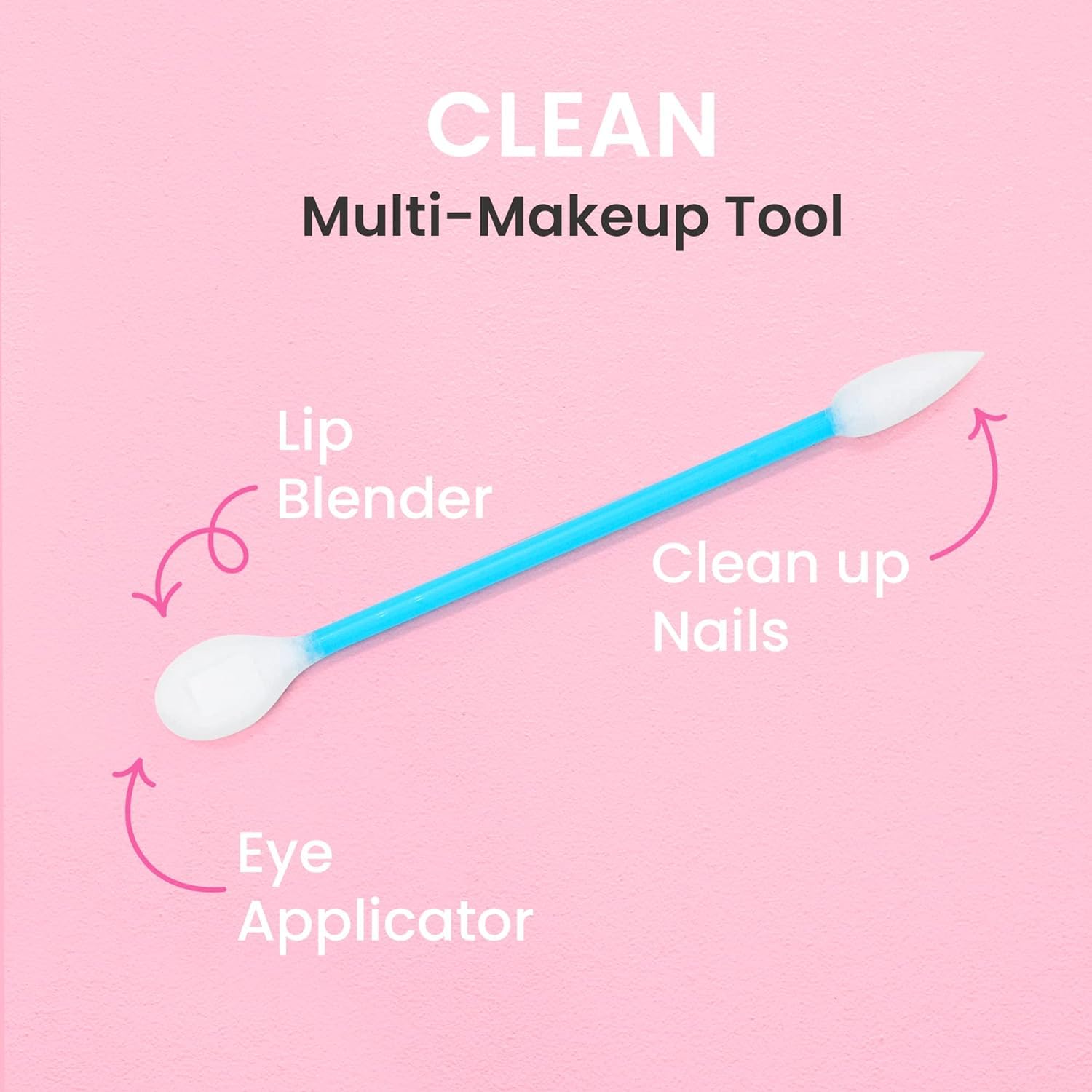 Fran Wilson EYE TEES COTTON TIPS 80 Count - Precision Makeup Applicator, Double-sided Swabs with Pointed and Rounded Ends for Perfect Blending, Effective Cleaning and Precise Touch-ups