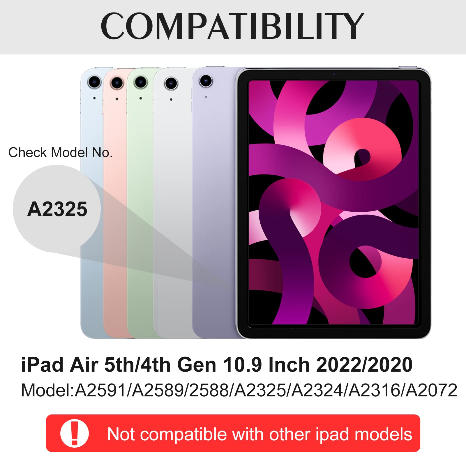 Case for iPad Air 5th/4th Generation 10.9 Inch 2022/2020,360 Rotatable with Powerful Magnet,2 in 1 Detachable Clear Case and Washable Semi-Silicone Protective Cover Smart Folio Support Pen Charger