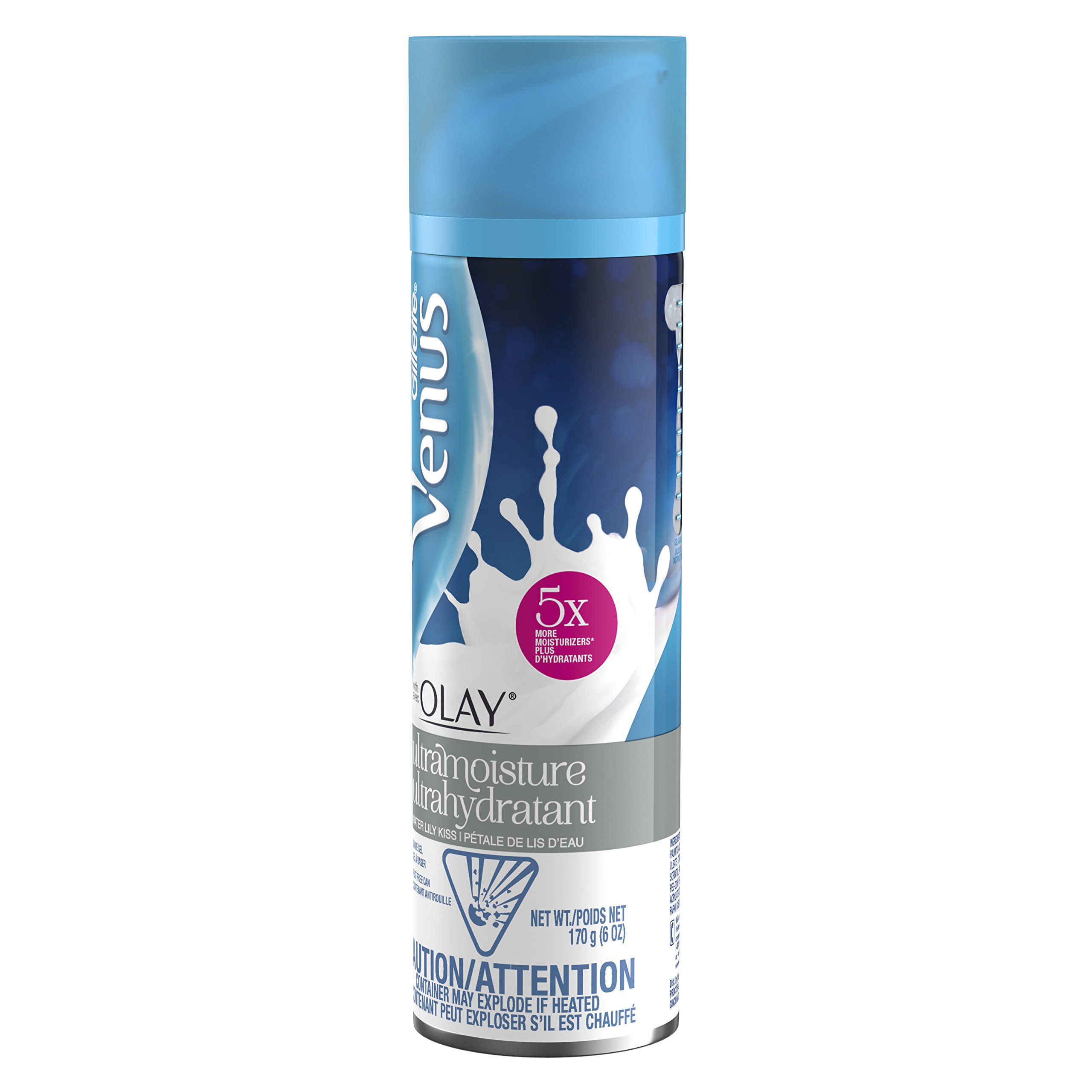 Gillette Venus with Olay Ultramoisture Women's Shave Gel, Water Lily Kiss, 6 Ounce (Pack of 6)