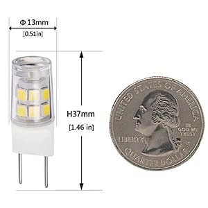 Adzok LED G8 Light Bulb, G8 GY8.6 Bi-pin Base LED, Not Dimmable T4 G8 Base Bi-pin Xenon JCD Type LED 120V 35W Halogen Replacement Bulb for Under Counter Kitchen Lighting (5-Pack) (Warm White 3000k)