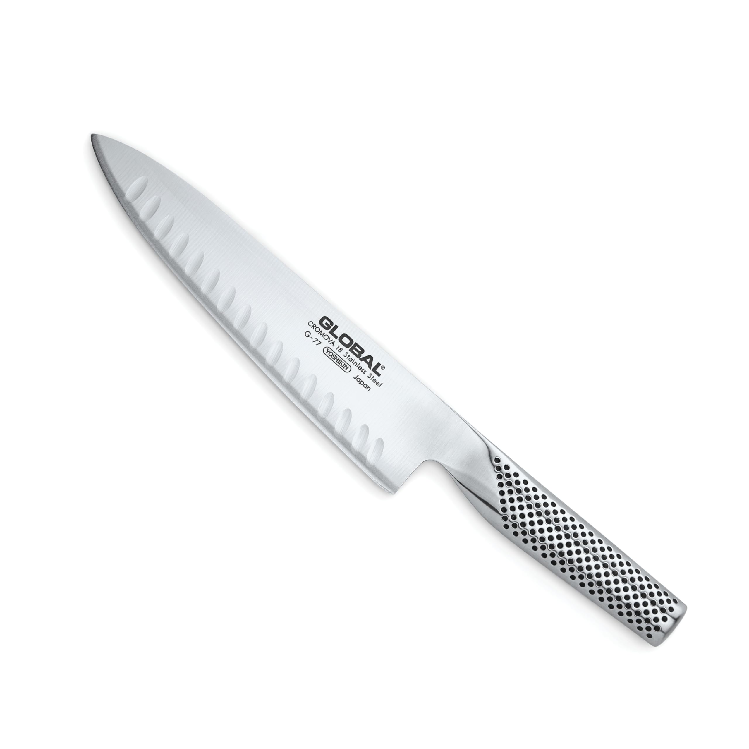 Global Chef's Knife-Granton, 8", Silver