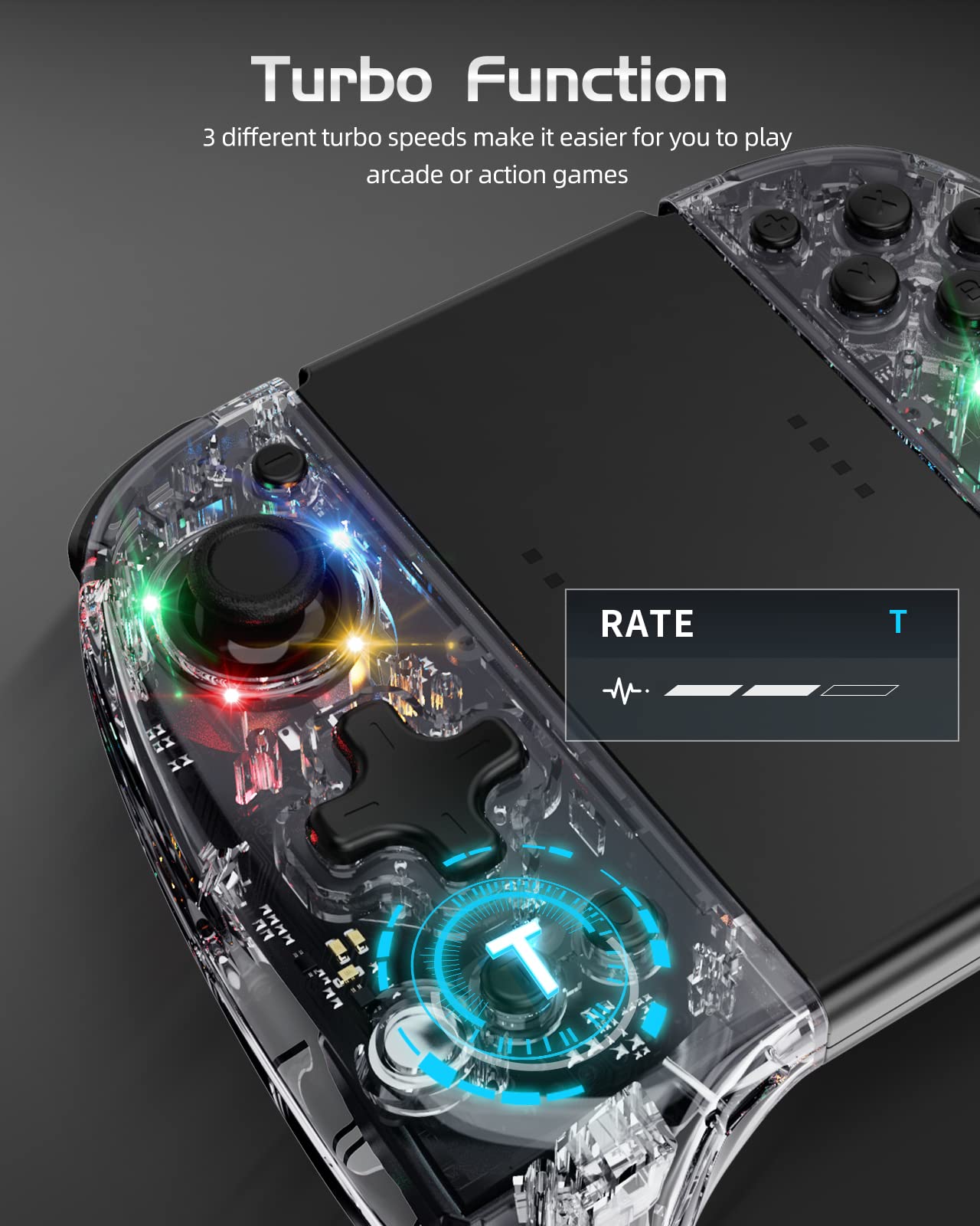 DOYOKY Wireless Game Controller, Bluetooth Controller for PC/Android/Steam/Switch, PC Controller with LED Backlight, Gamepad with Turbo/6-Axis Gyro/Dual Motors (with Phone Bracket)