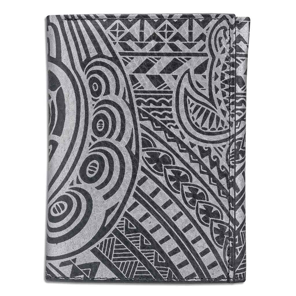 Hawaiian Turtle Tattoo Trifold Wallet, Genuine Leather, "Ohana" Tattoo art by Samson Harp (Black) from NAKOA