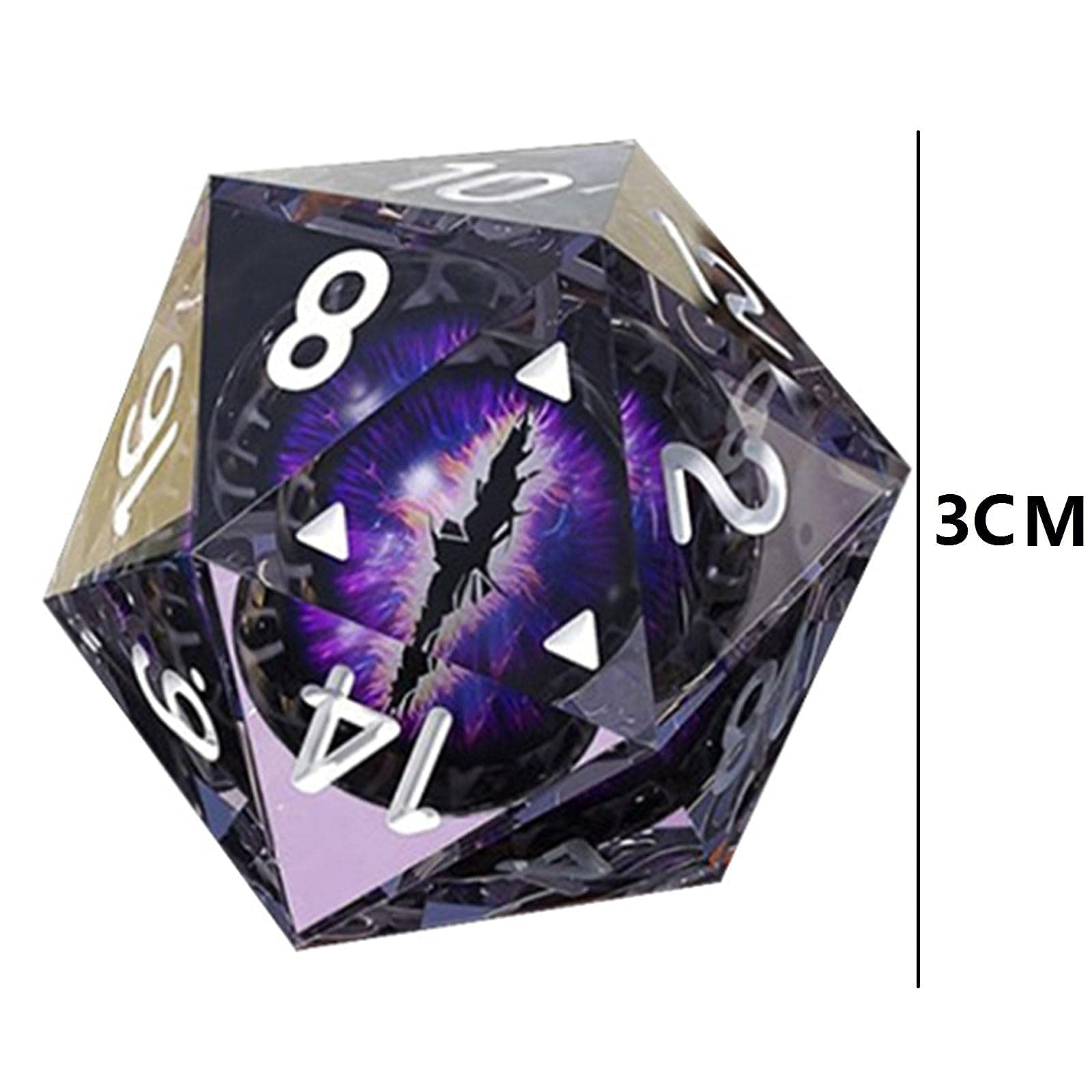 Dragon Eye Dice - The Chromatic Dragon Collection,Mini Crystal Dice,Resin Dragon Eye Dice Set,Colorful Polygonal Dice,Shinny Polyhedral Dice Set Filled With Eyeball,For Role Playing Dice Games (White)