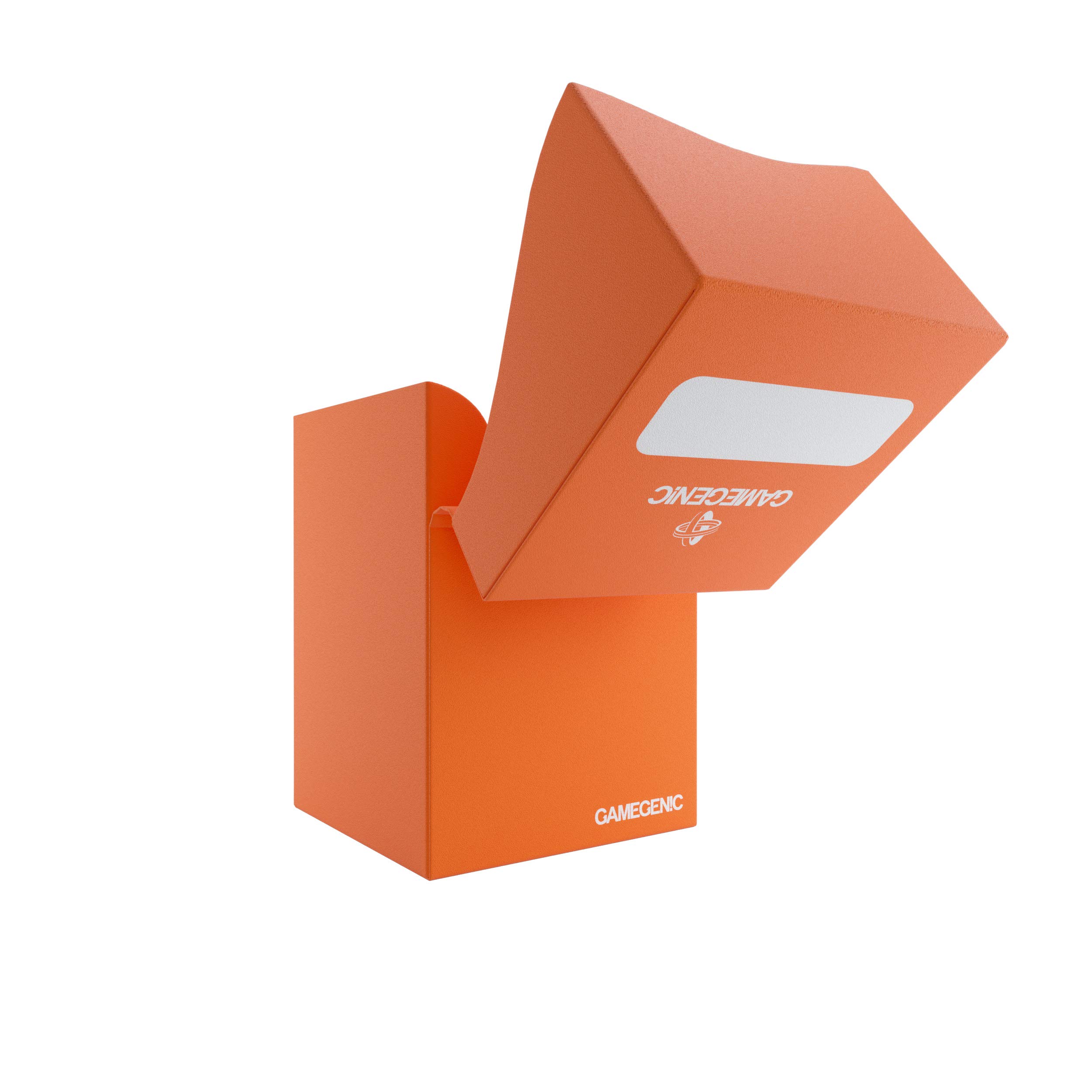 Gamegenic Deck Holder 100+ Casual Deck Box | Double-Sleeved Card Storage with Flex Card Divider | Premium Card Game Protector | Cobra Neck Technology | Holds up to 100 Cards | Orange Color | Made
