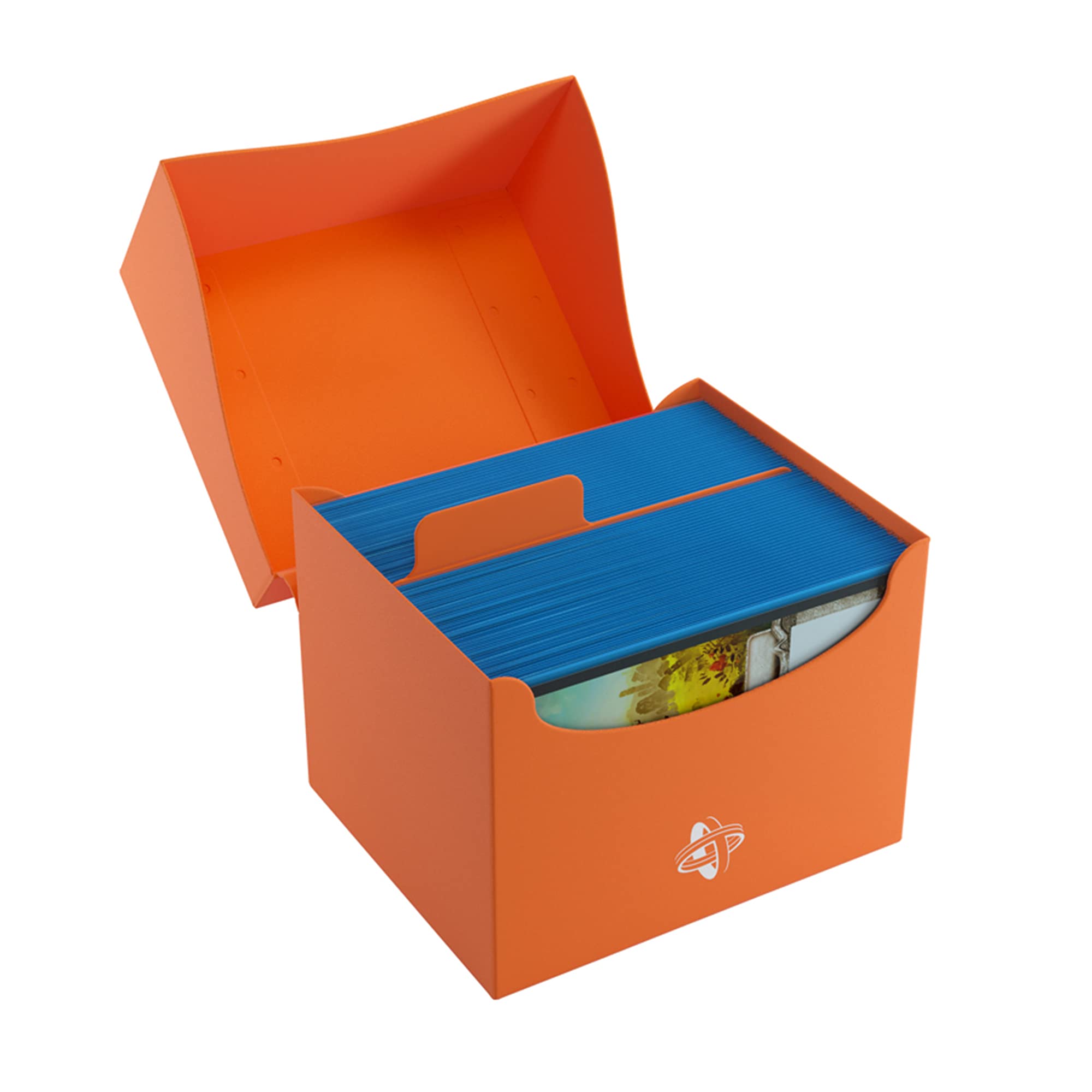 Gamegenic Side Holder 100+ XL Casual Deck Box | Double-Sleeved Card Storage with Flex Card Divider | Premium Card Protector | Cobra Neck Technology | Holds up to 100 Cards | Orange Color | Made
