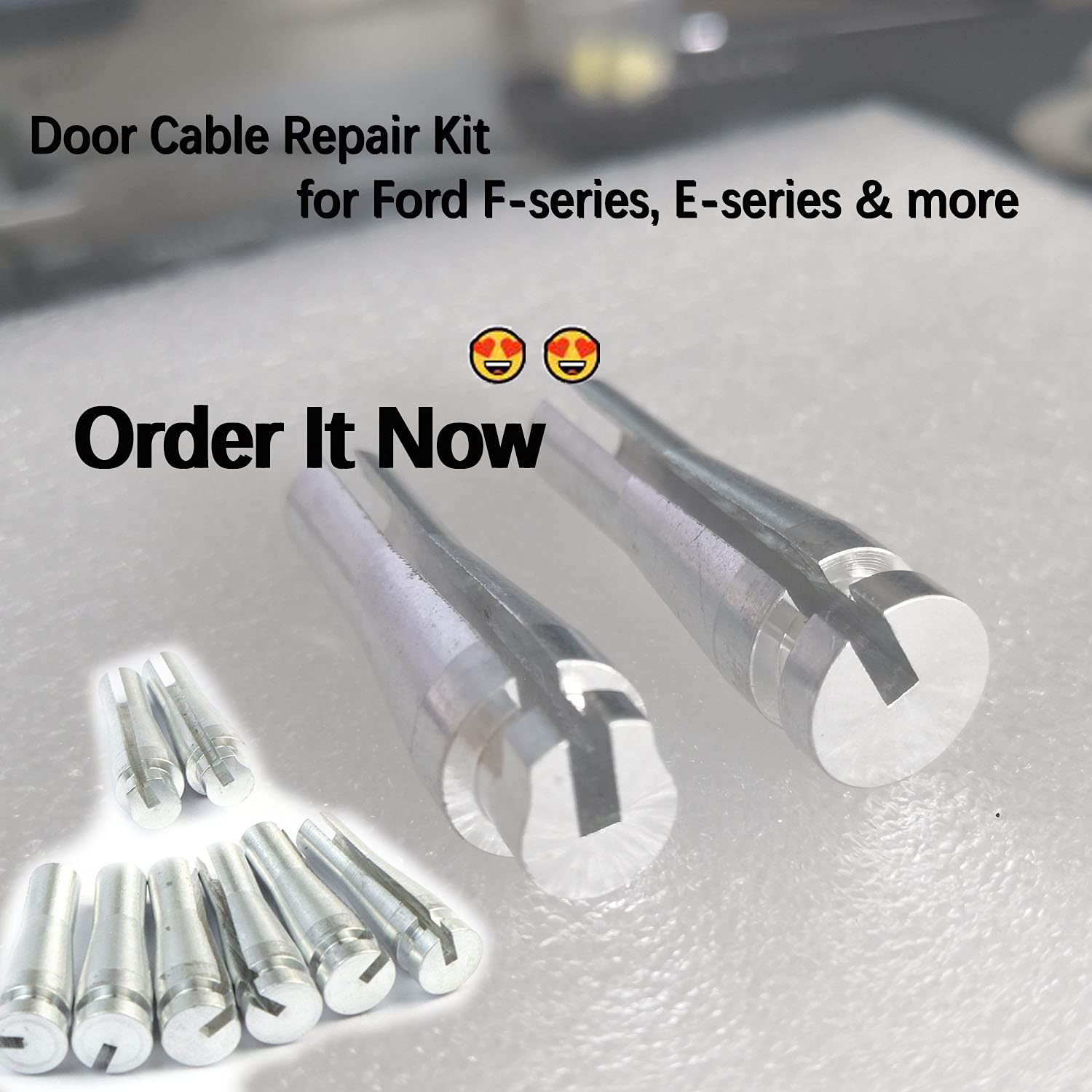 8 Ends Door Latch Cable Repair Kit Compatible with Ford F-series E-series Ranger Expedition Excursion Navigator - Repairs Four Cables (6 Standard ends 2 LOCKING CAM ends) Door Cable Repair Kit