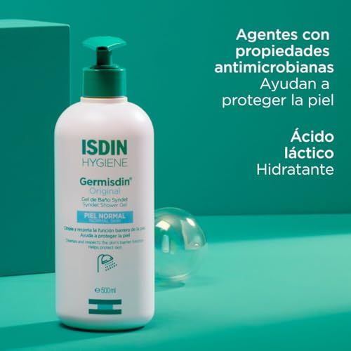 ISDIN Germisdin Soap Free Body Wash Daily Hand and Body Gel, Original, 17 Fl Oz