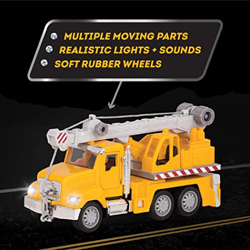 DRIVEN by Battat β Micro Crane Truck β Toy Crane Truck with Lights, Sounds and Movable Parts for Kids Age 3+ , Yellow